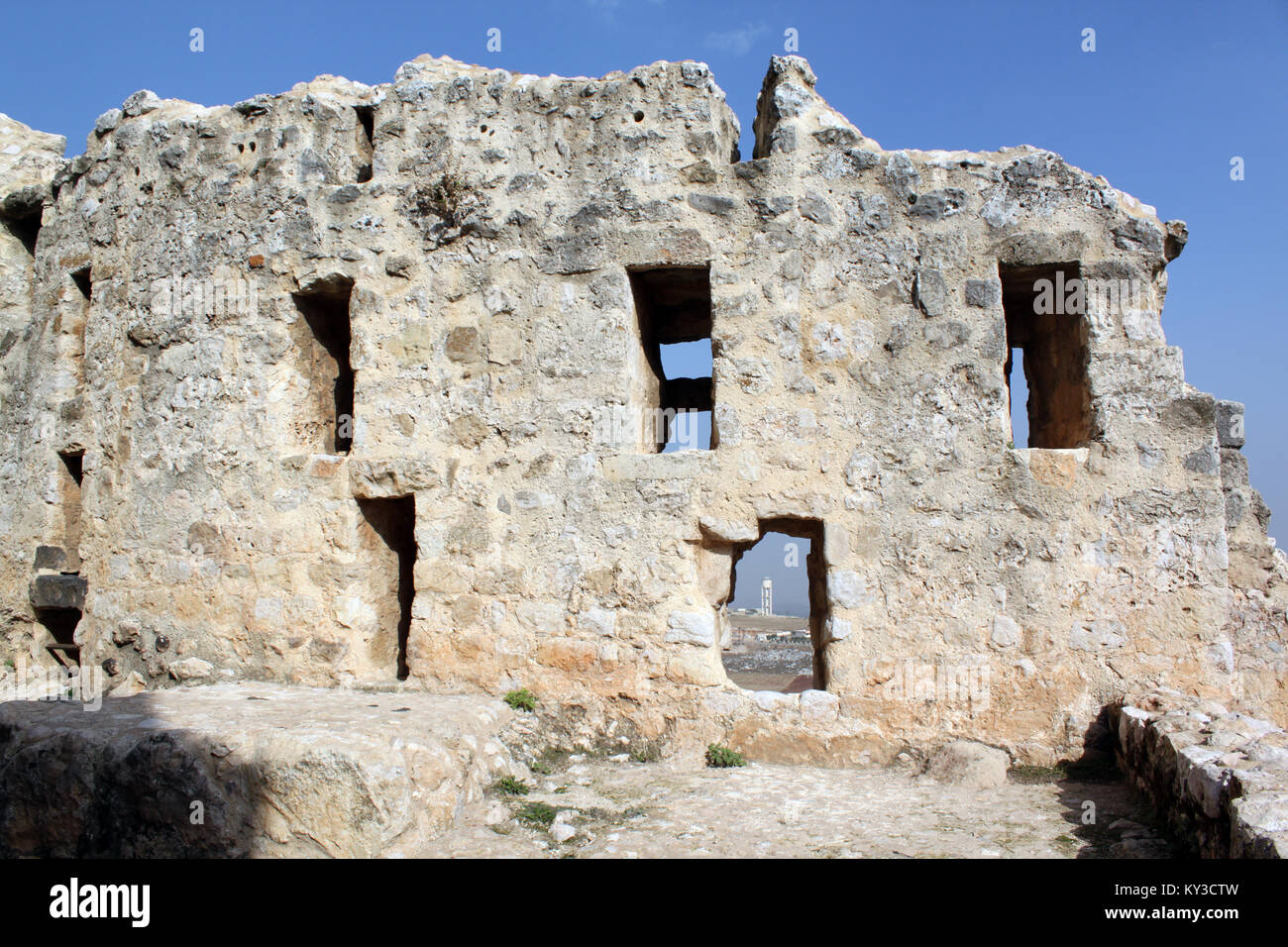 Inner stone wall of castle Masyaf in Syria Stock Photo - Alamy