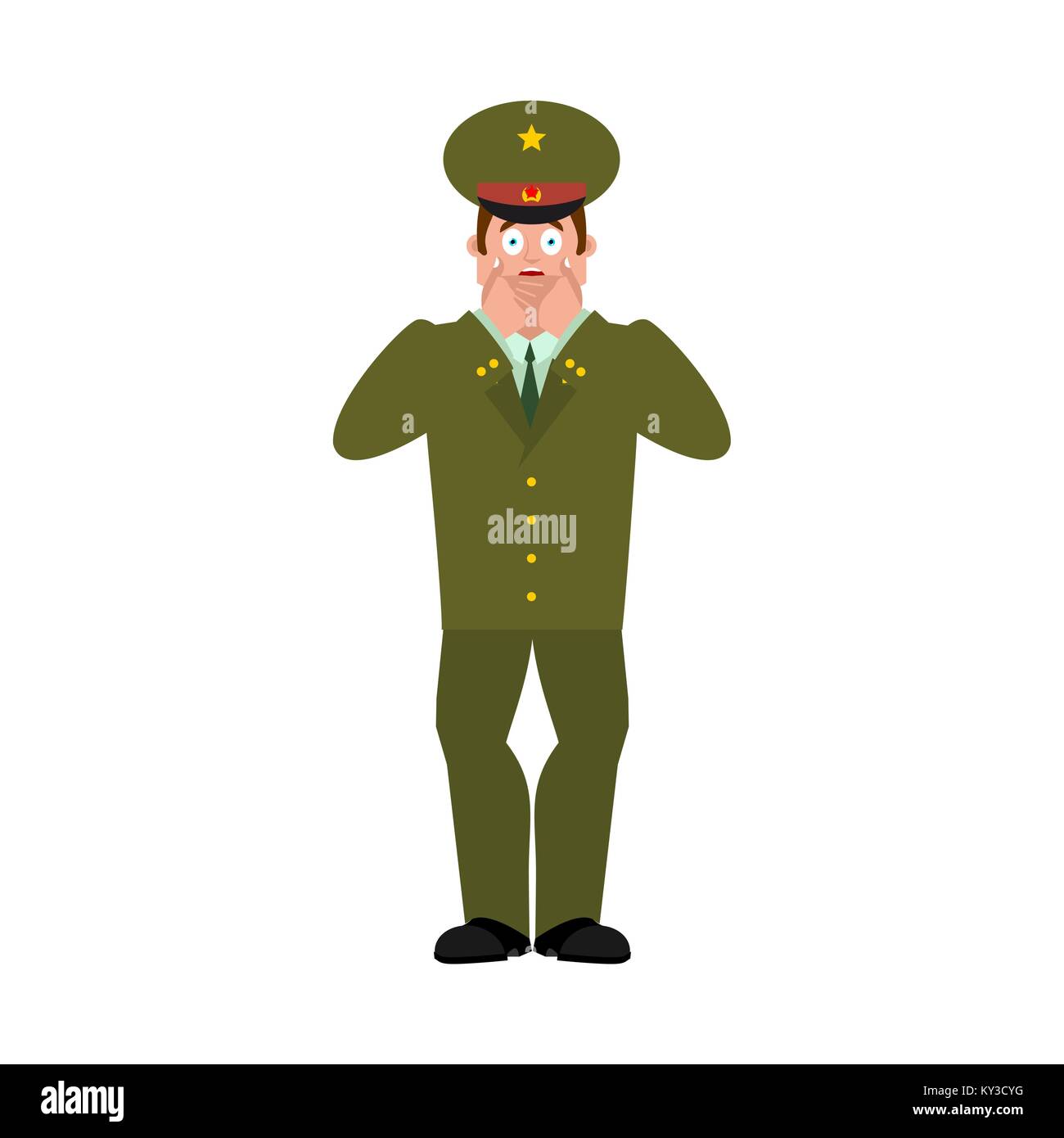 Frightened soldier Stock Vector Images - Alamy