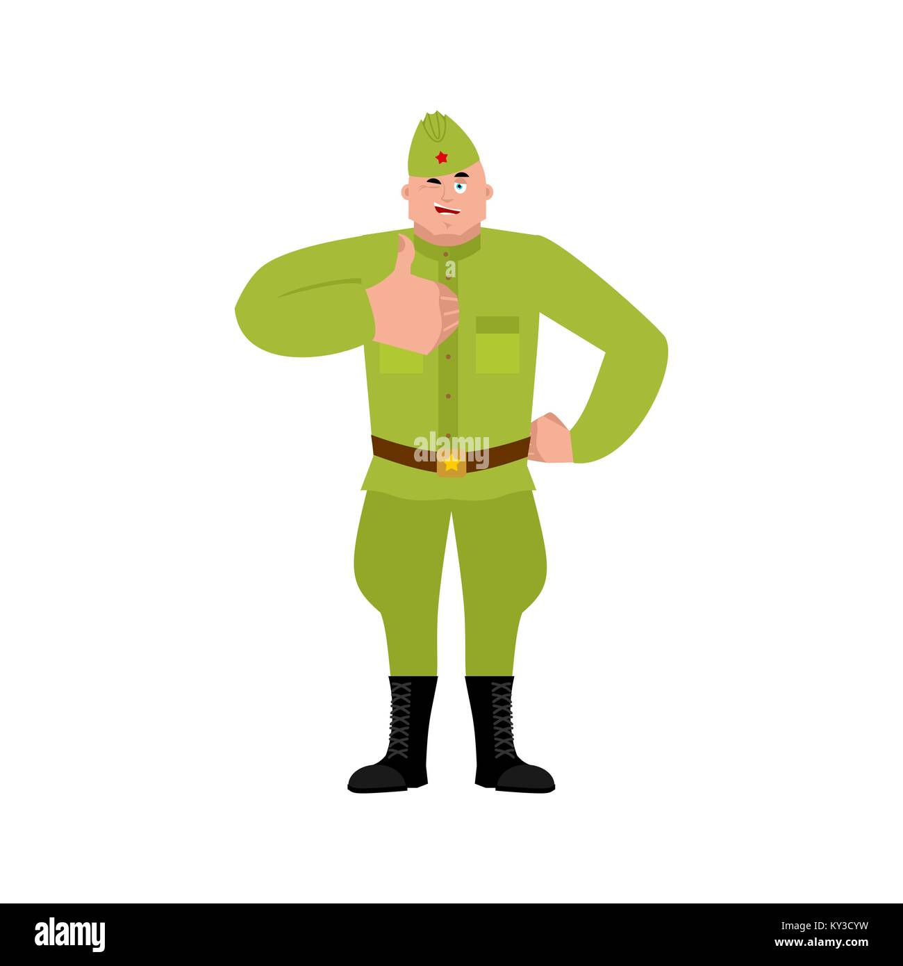Smiling soviet soldier Stock Vector Images - Alamy