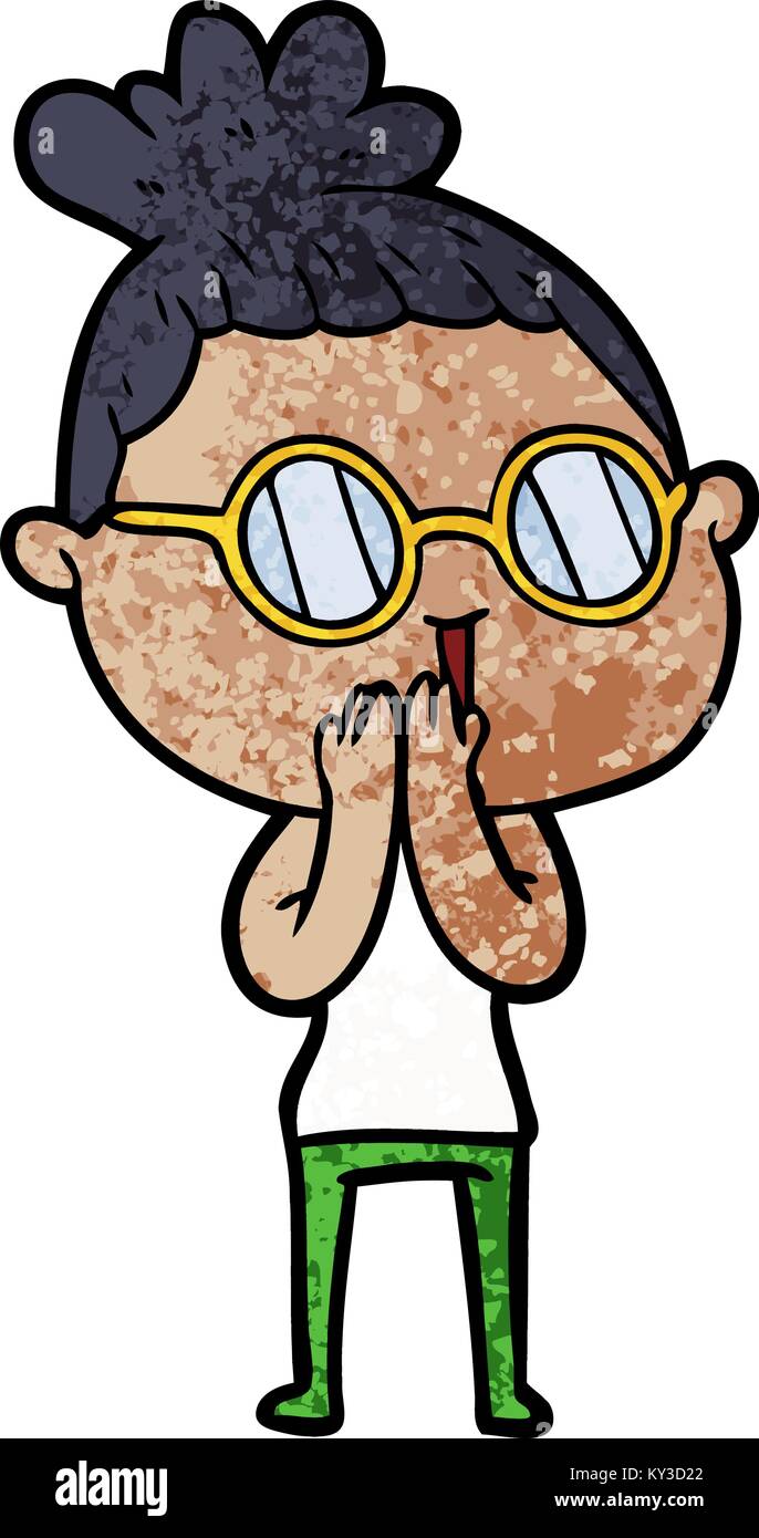 cartoon woman wearing spectacles Stock Vector Image & Art - Alamy