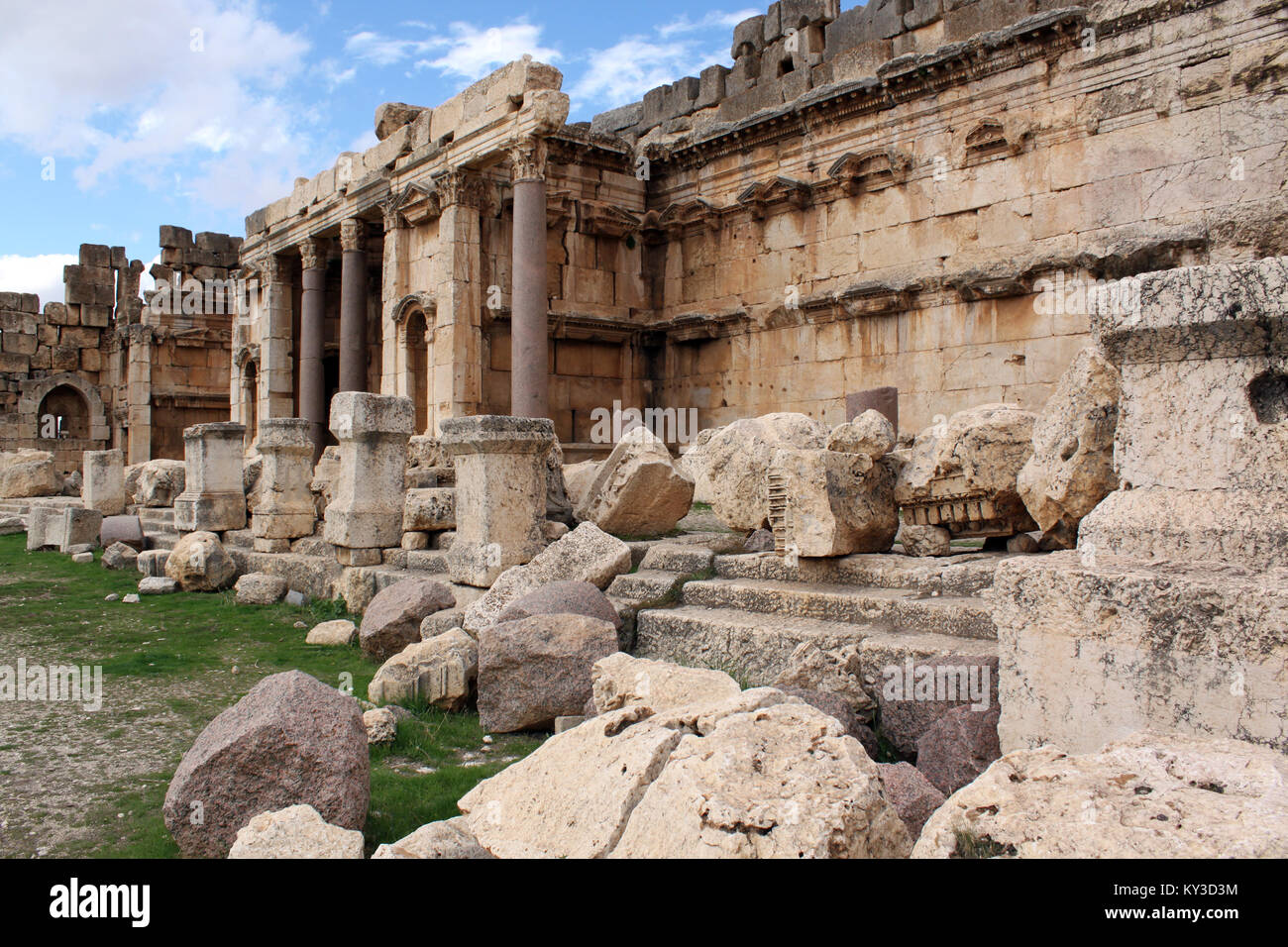 Stones and ruins in Baalbeck temple in Lebanon Stock Photo - Alamy
