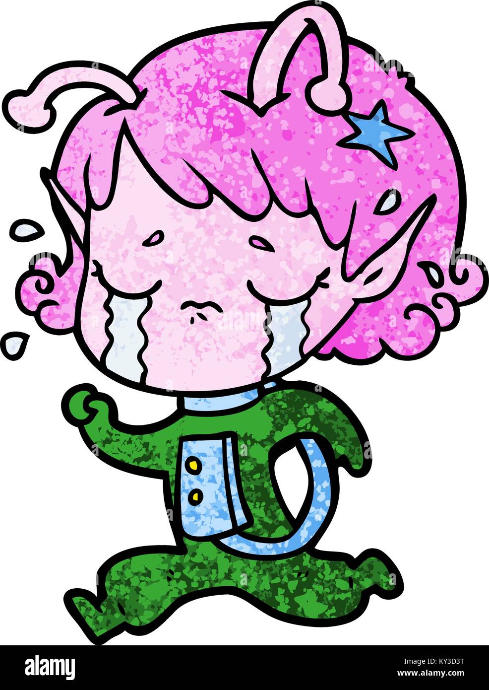 cartoon crying alien girl Stock Vector Image & Art - Alamy