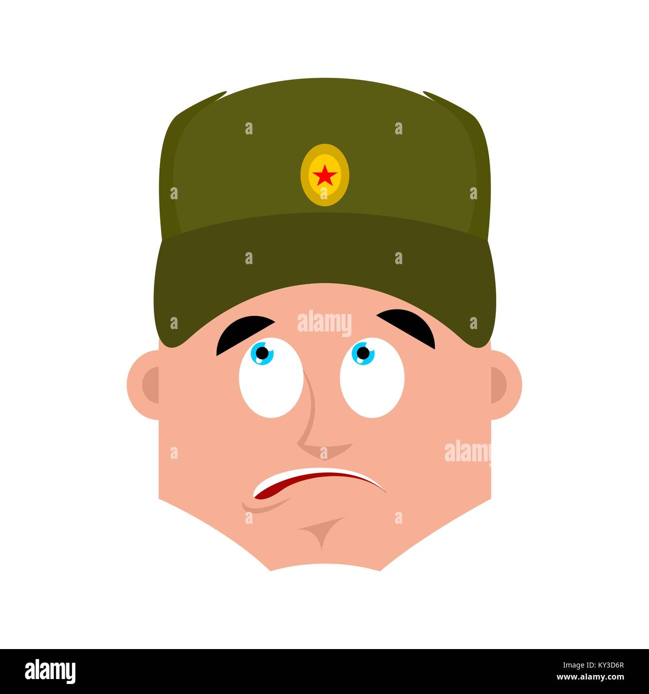 Russian soldier confused emoji oops. Warrior perplexed emotions ...