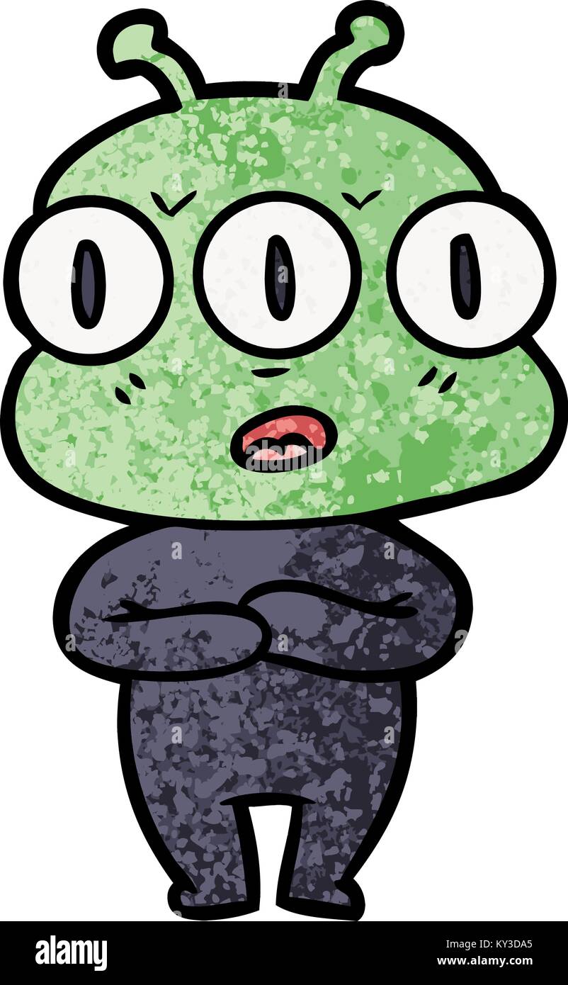 cartoon three eyed alien Stock Vector Image & Art - Alamy