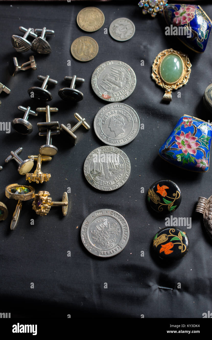 Old metal coin of various currencies Stock Photo - Alamy