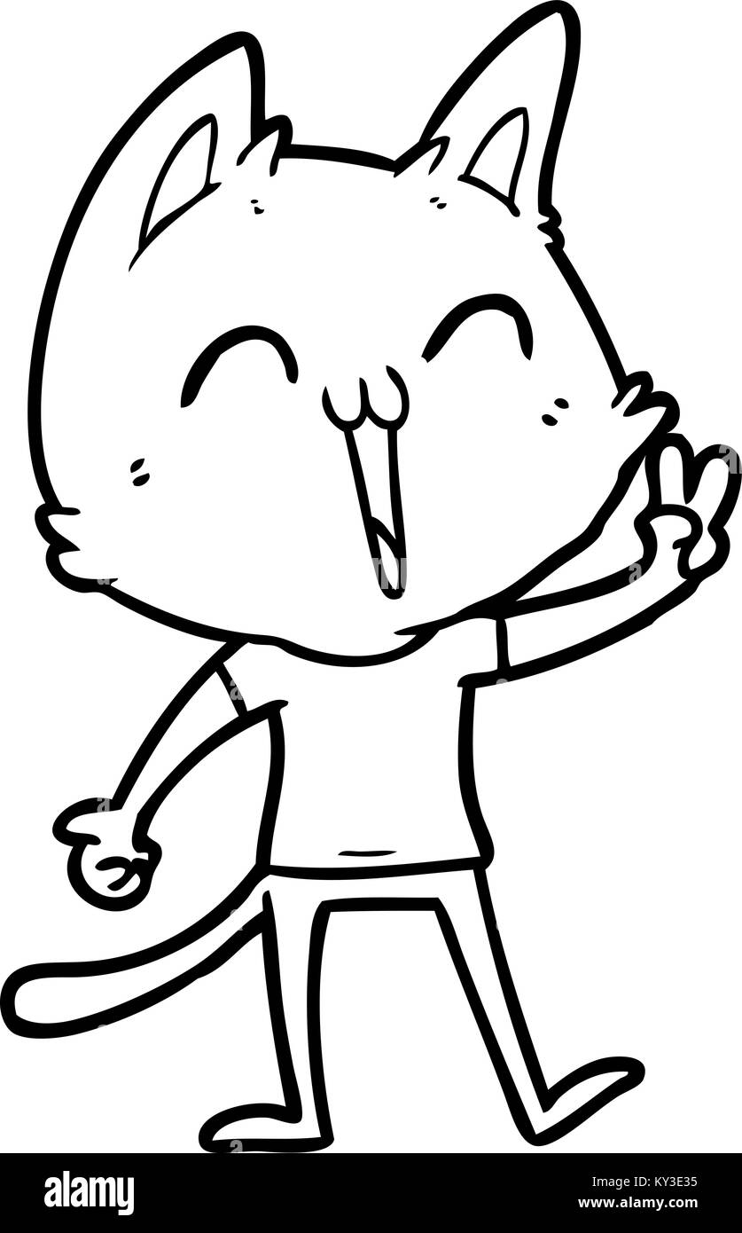 happy cartoon cat meowing Stock Vector Image & Art - Alamy