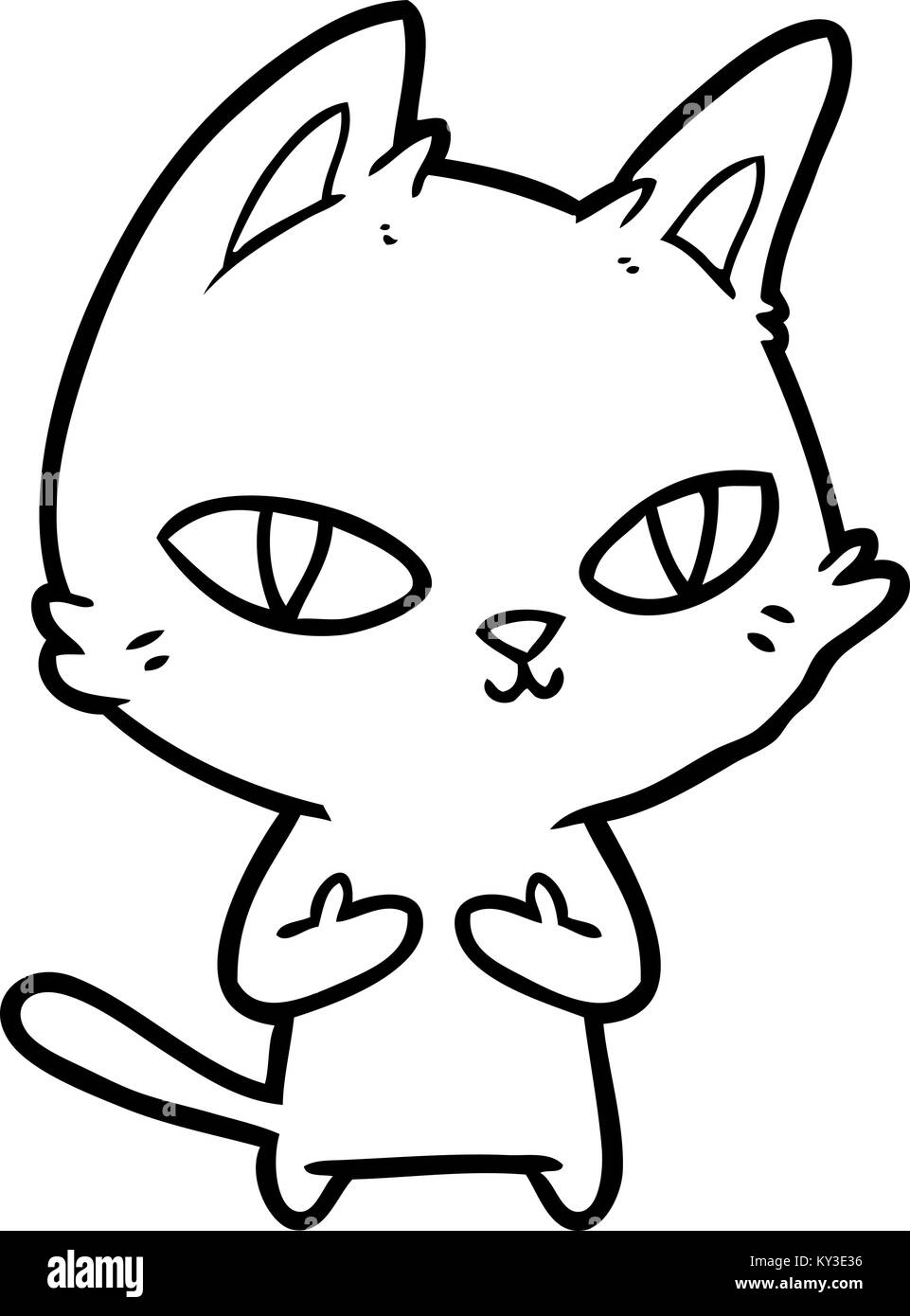 cartoon cat staring Stock Vector Image & Art - Alamy