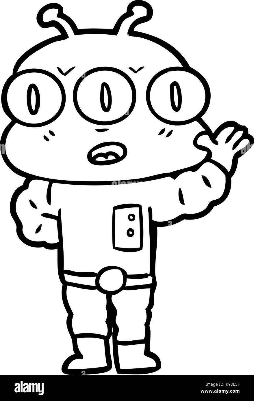 cartoon three eyed alien Stock Vector Image & Art - Alamy