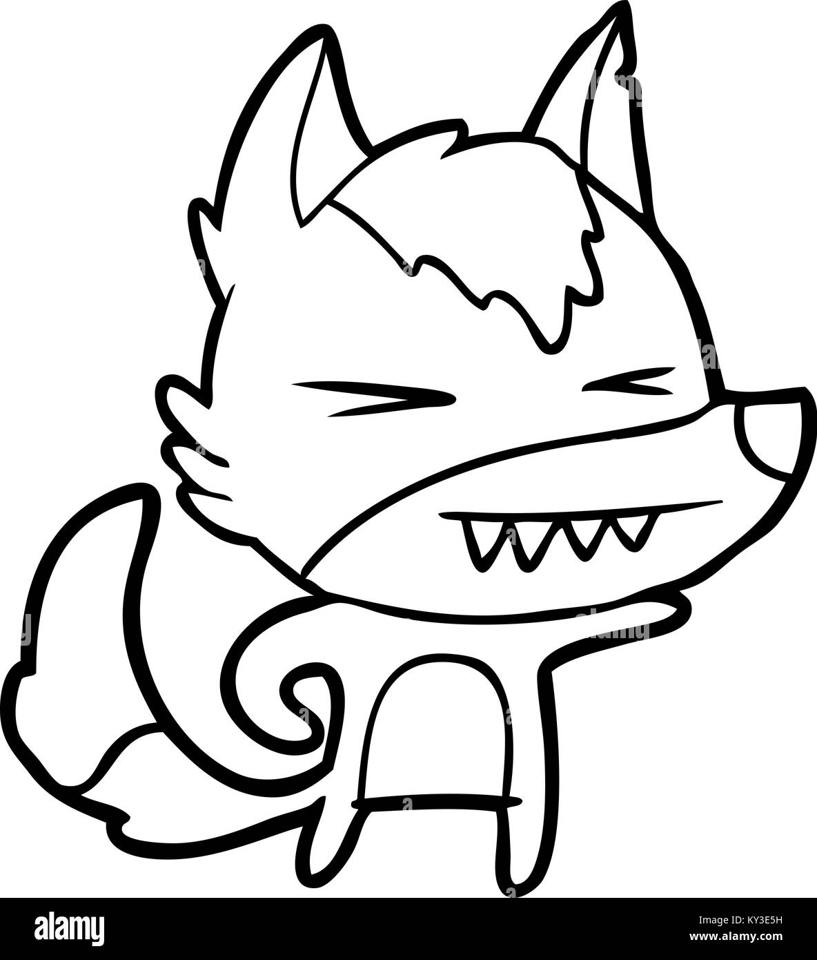 Angry Wolf Cartoon Drawing
