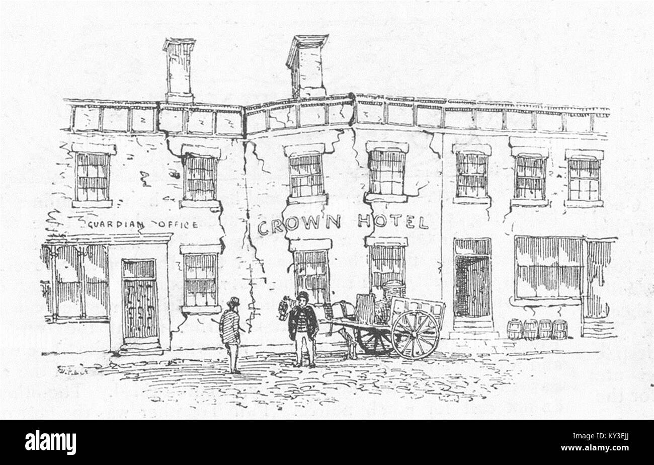 CHESHIRE Northwich subsidence Crown Hotel 1887. The Graphic Stock Photo ...