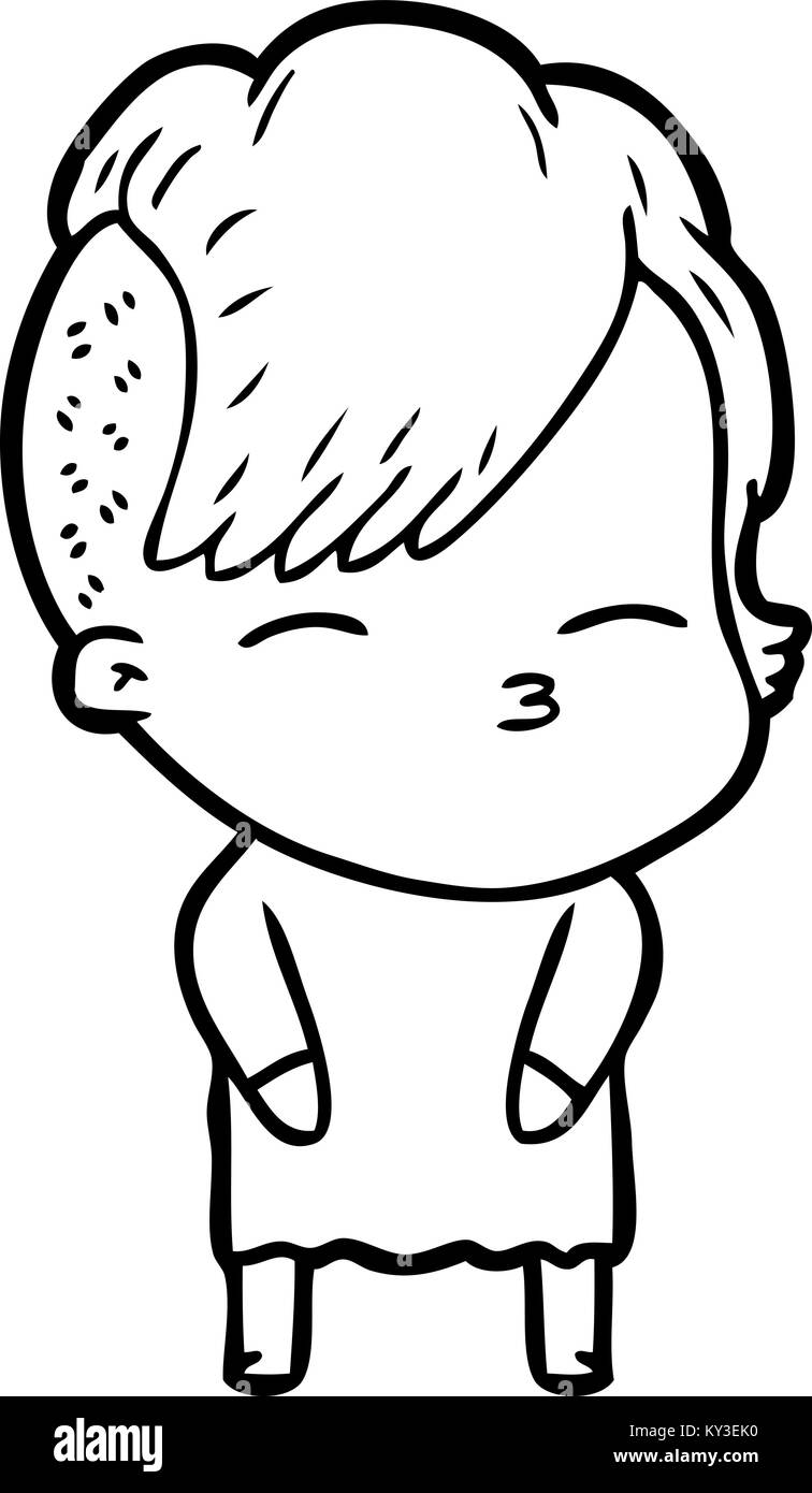 cartoon squinting girl Stock Vector Image & Art - Alamy