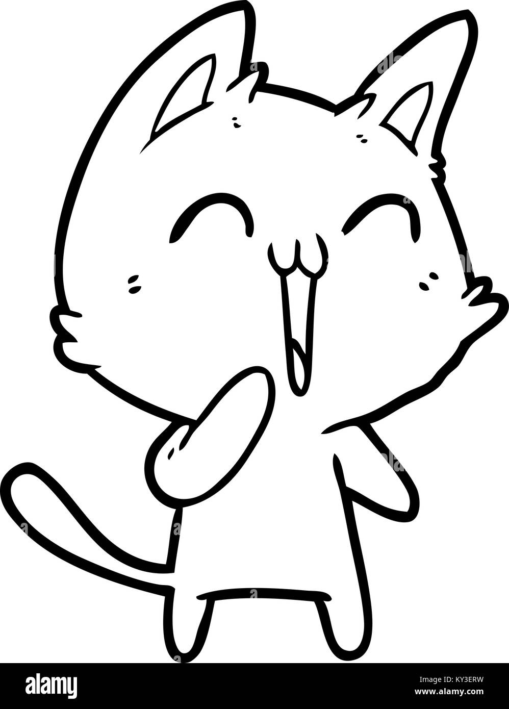 happy cartoon cat meowing Stock Vector Image & Art - Alamy