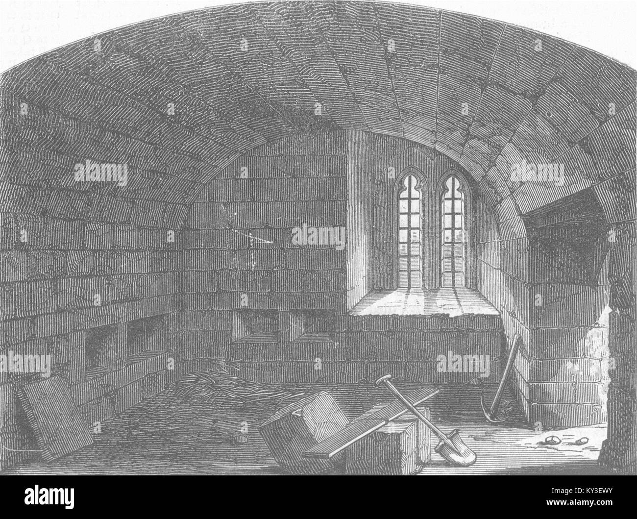 LONDON Basement, Bloody Tower, Tower of London 1868. Illustrated London ...