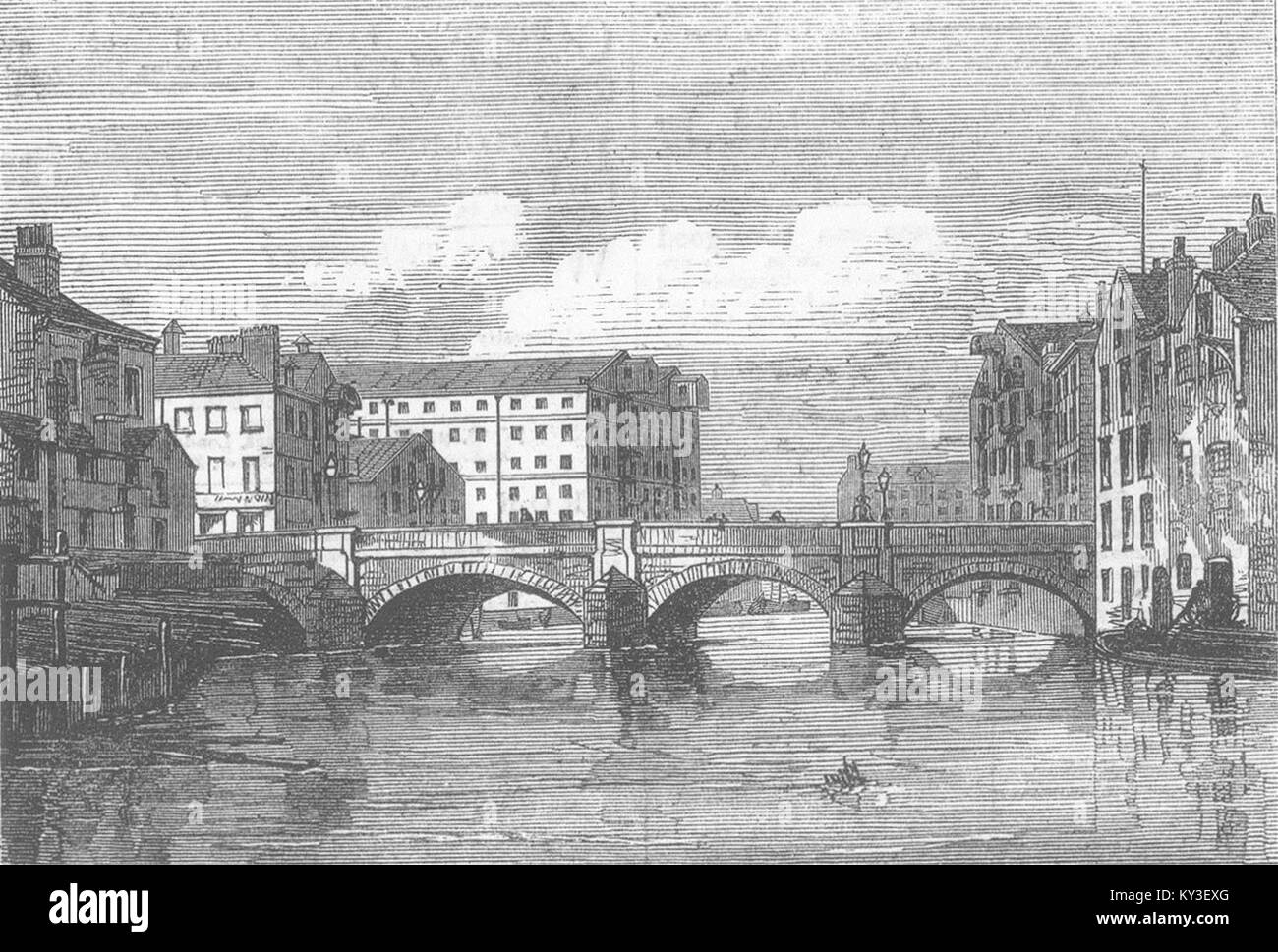 Old london bridge engraving hi-res stock photography and images - Alamy