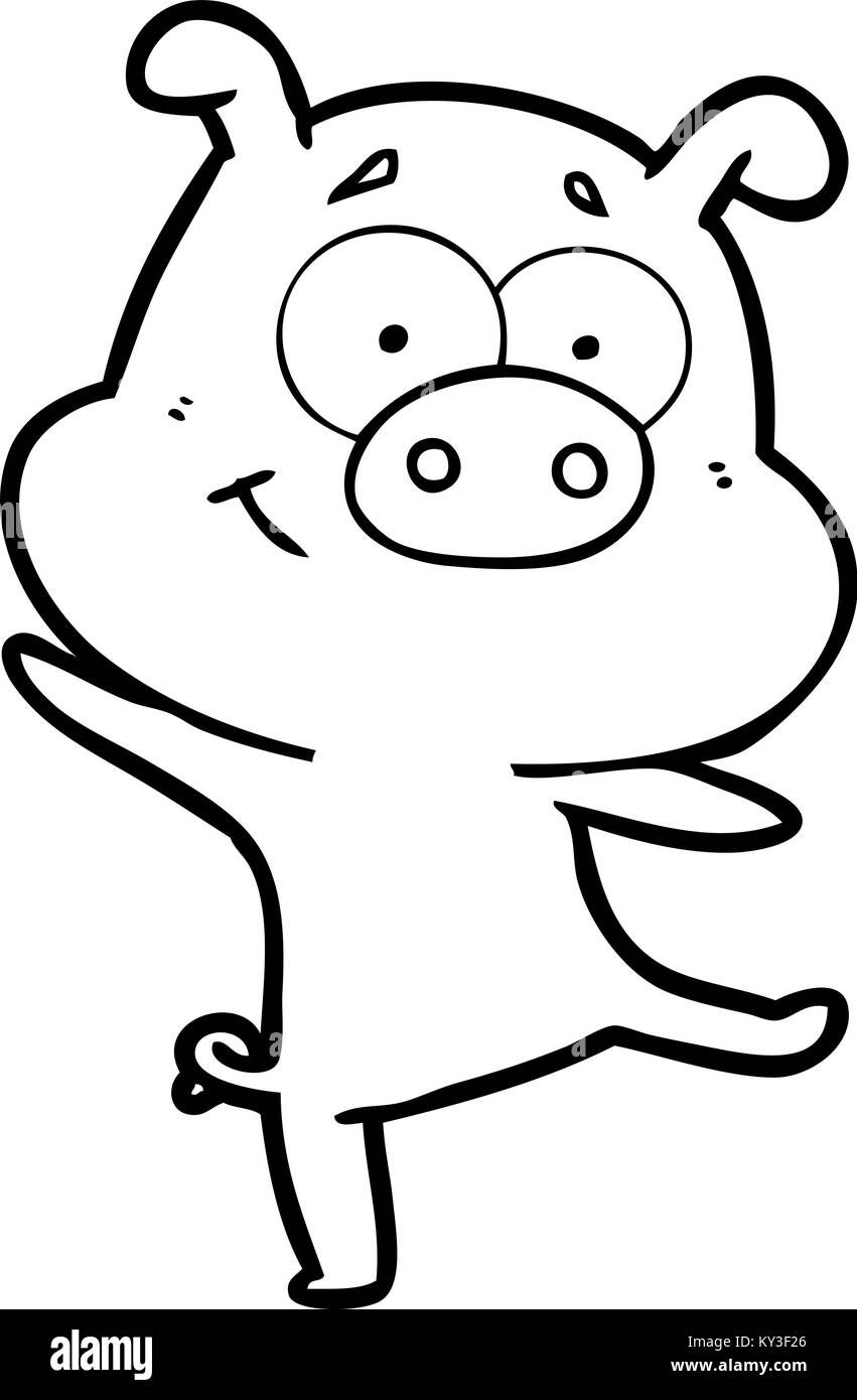 happy cartoon pig dancing Stock Vector Image & Art - Alamy