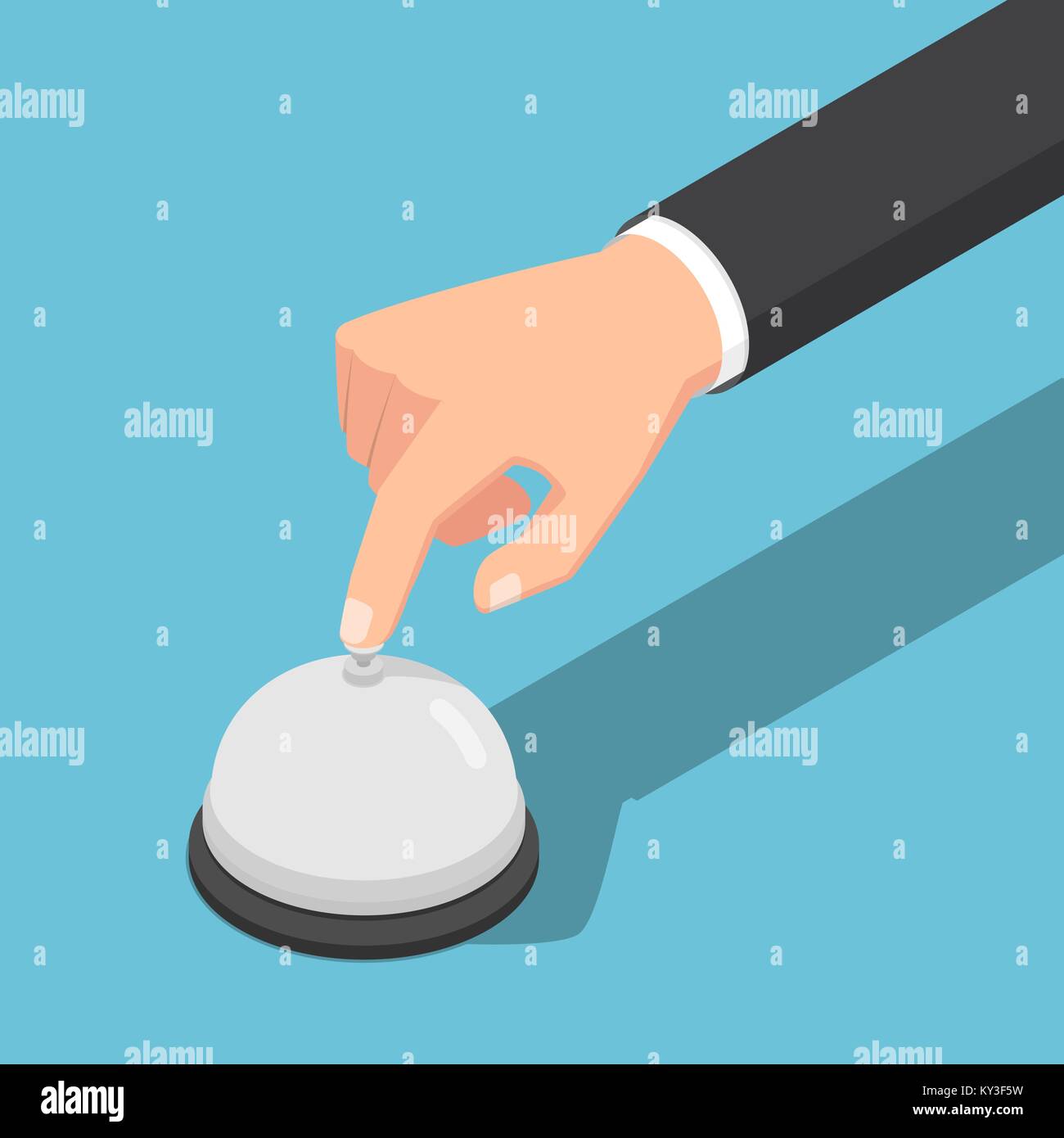 Hand customer ringing bell hotel Stock Vector Images - Alamy