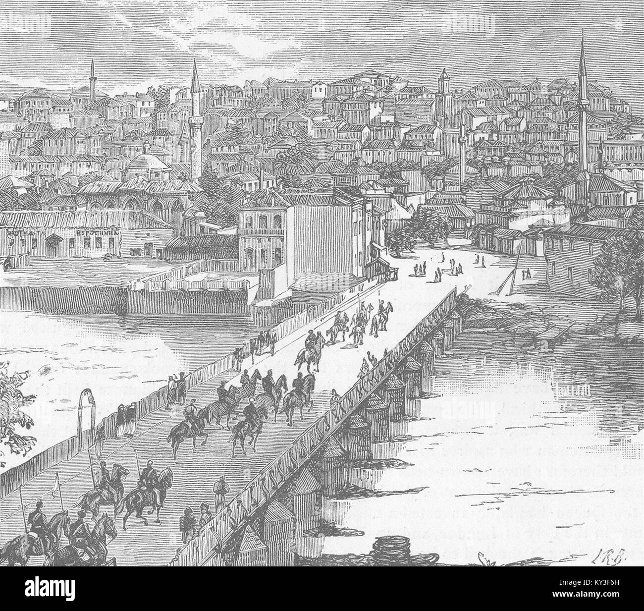 BULGARIA Bridge, Maritza, Plovdiv 1885. The Graphic Stock Photo - Alamy