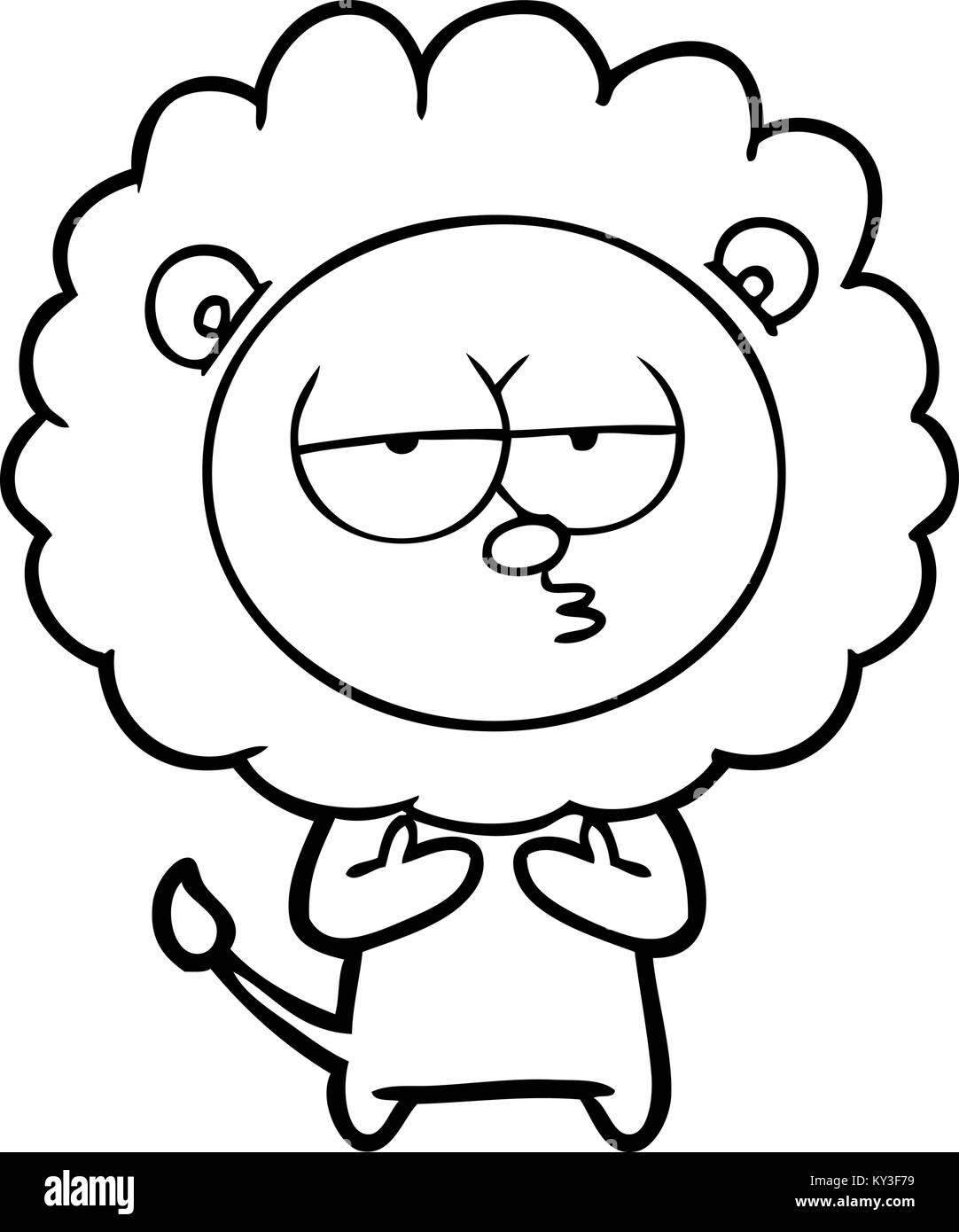 cartoon tired lion Stock Vector Image & Art - Alamy