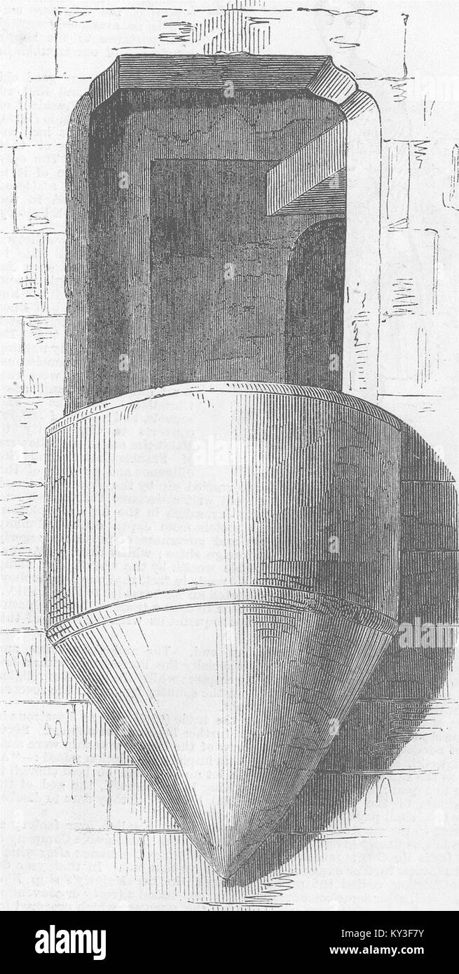 DURHAM Minstrels Niche, dining-hall of Castle 1858. Illustrated London ...