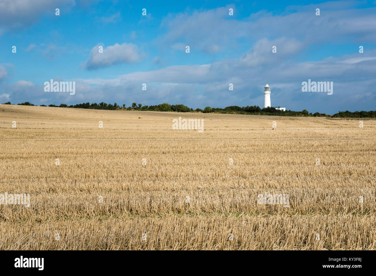 Flamborough lighthouse on a sunny September day, North Yorkshire ...