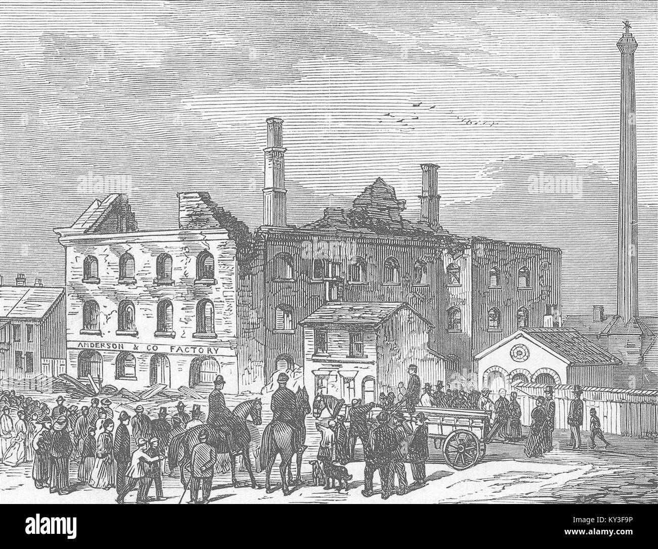 MASSACHUSETTS Anderson Steam Feather Factory 1876. Illustrated London ...