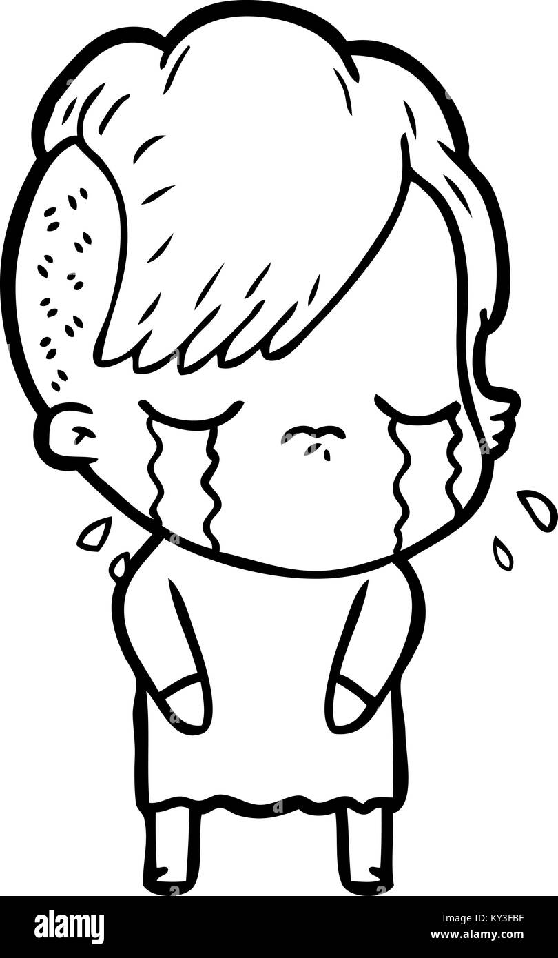 cartoon crying girl Stock Vector Image & Art - Alamy