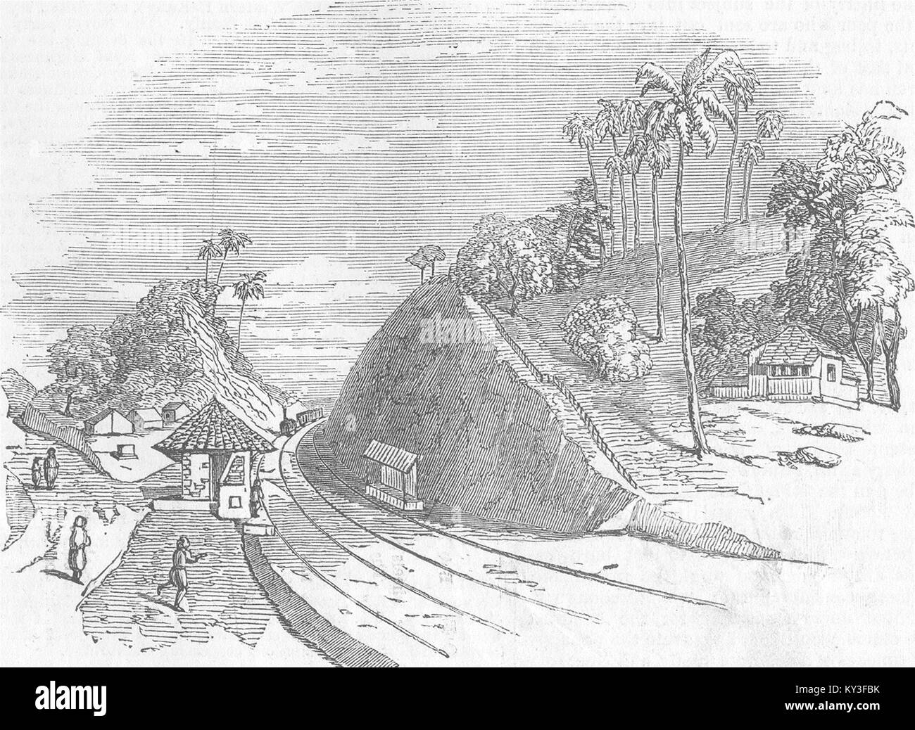 INDIA Kurla Cutting and Station 1853. Illustrated London News Stock ...