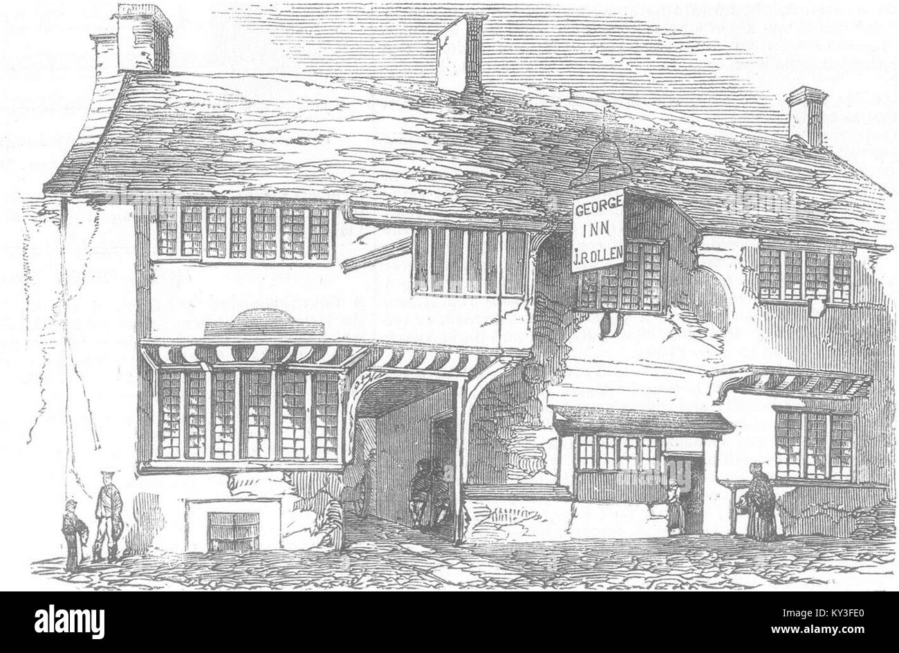 YEOVIL The Old George Inn. Somerset 1853. Illustrated London News Stock ...