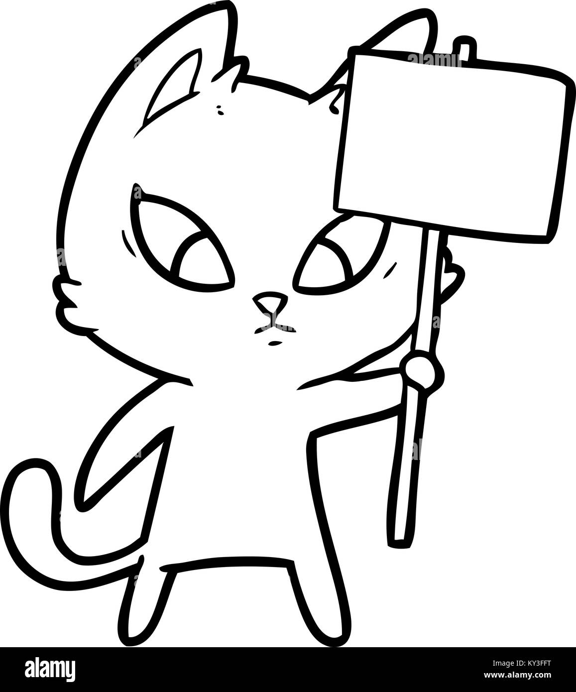 confused cartoon cat with protest sign Stock Vector Image & Art - Alamy