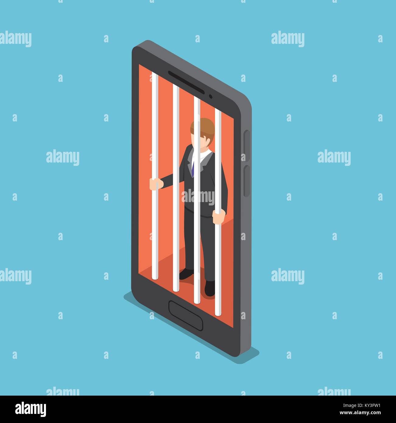 Illustration computer addicted cartoon man hi-res stock photography and ...