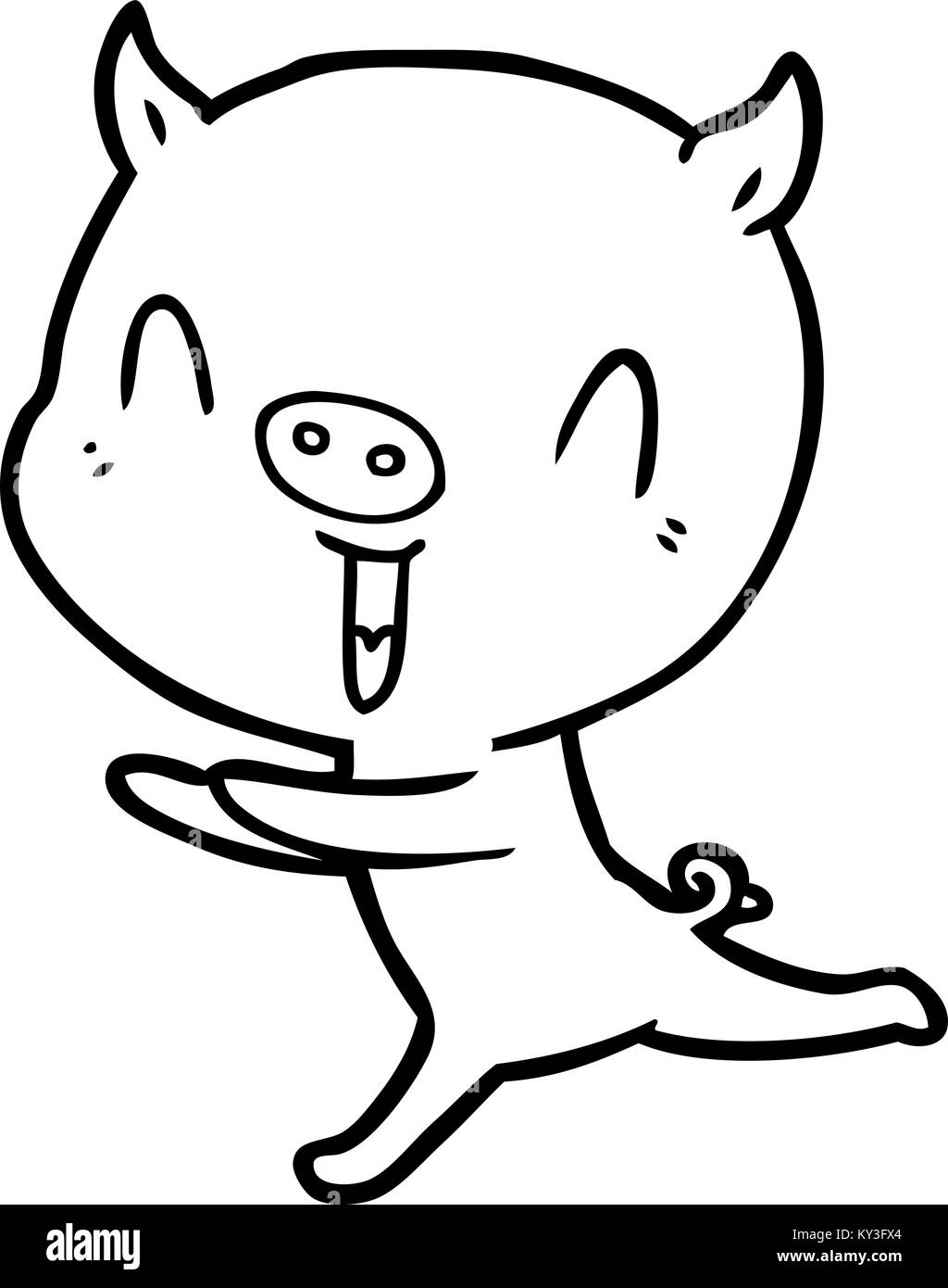 happy cartoon pig running Stock Vector Image & Art - Alamy