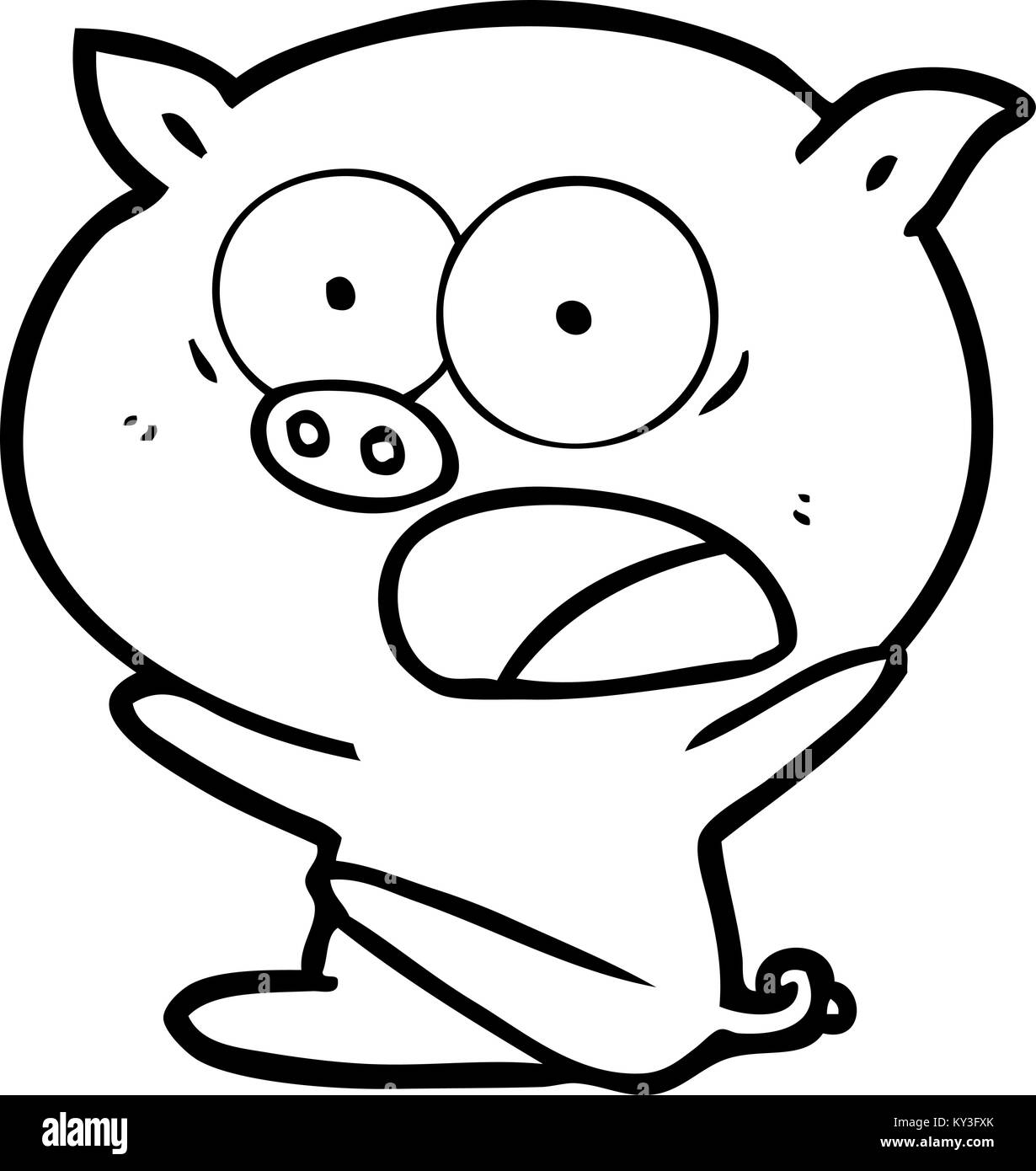 shocked cartoon pig sitting down Stock Vector Image & Art - Alamy