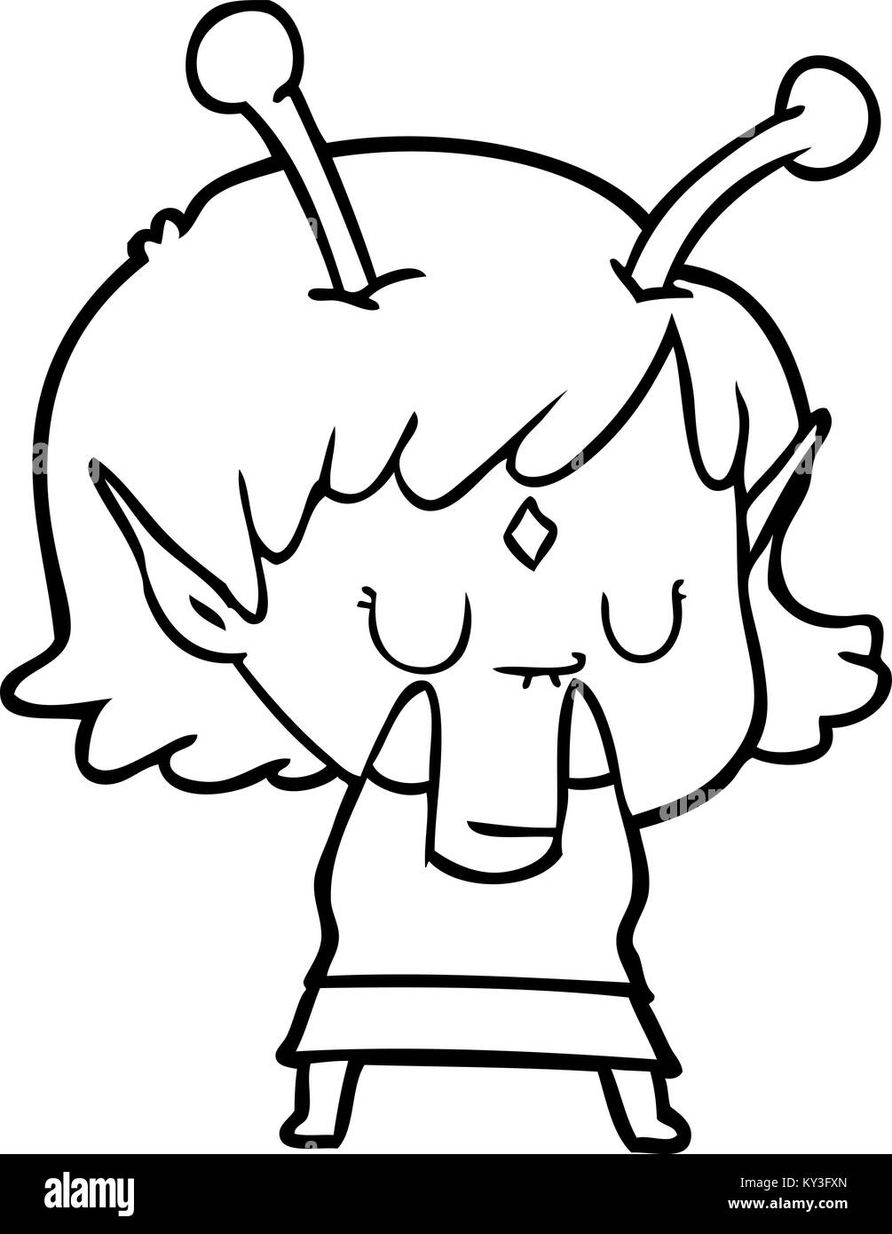 cartoon alien girl Stock Vector Image & Art - Alamy