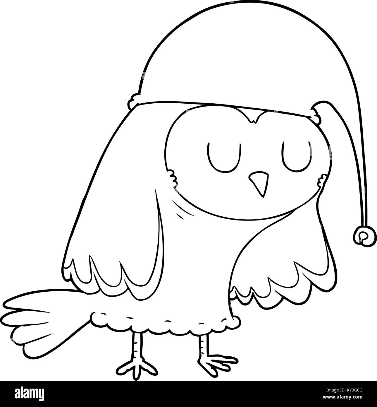 cartoon owl sleeping Stock Vector Image & Art - Alamy