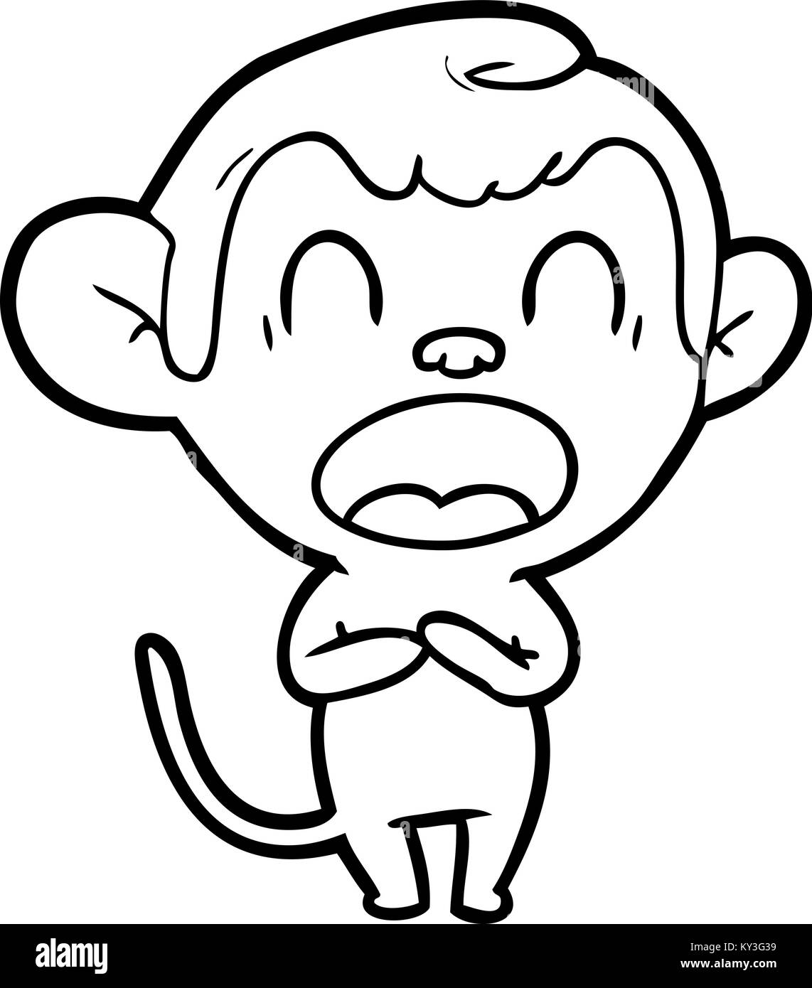 yawning cartoon monkey Stock Vector Image & Art - Alamy