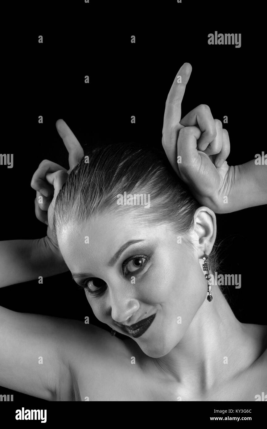 Woman with horns hi-res stock photography and images - Alamy