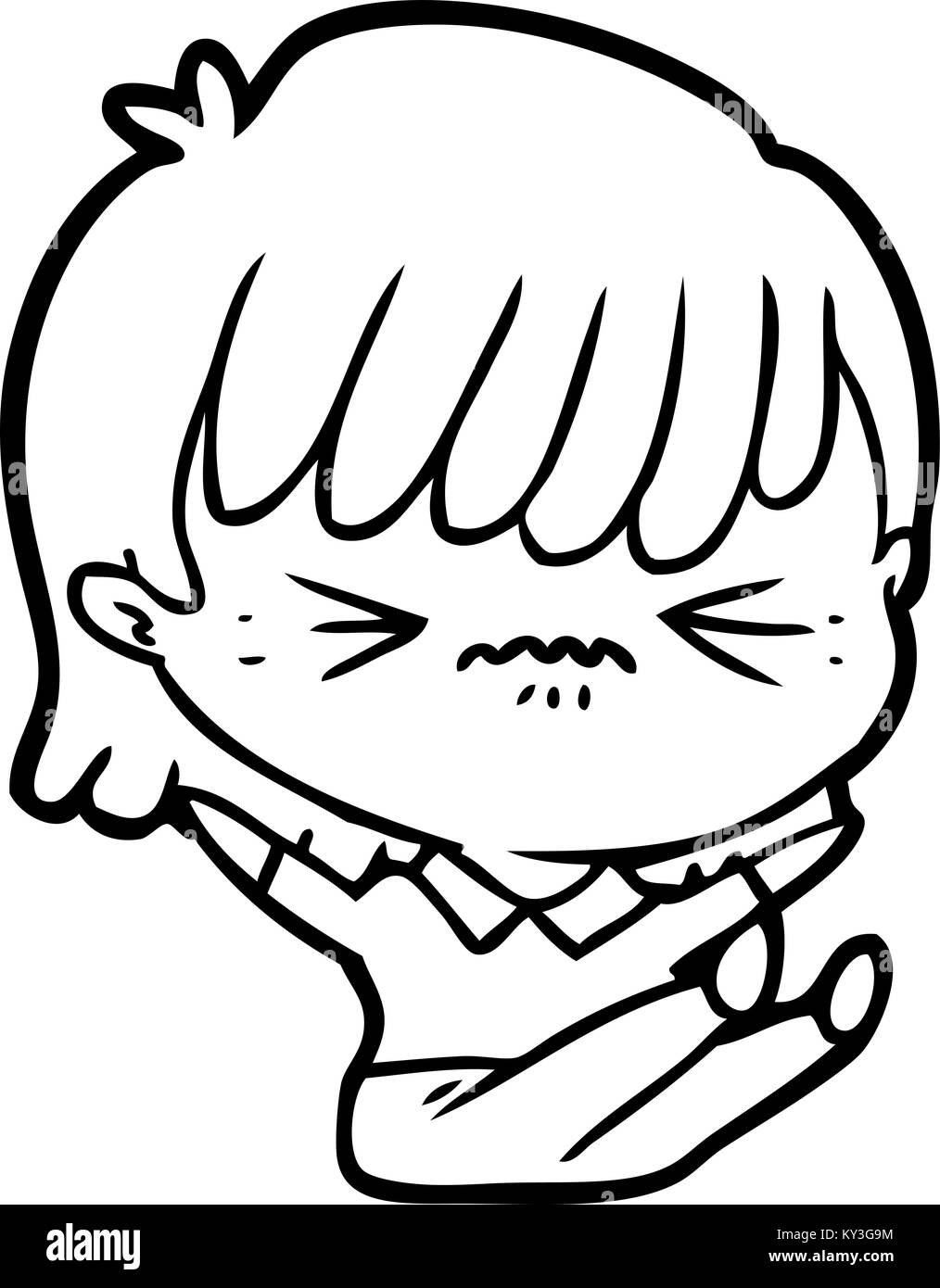 annoyed cartoon girl falling over Stock Vector Image & Art - Alamy