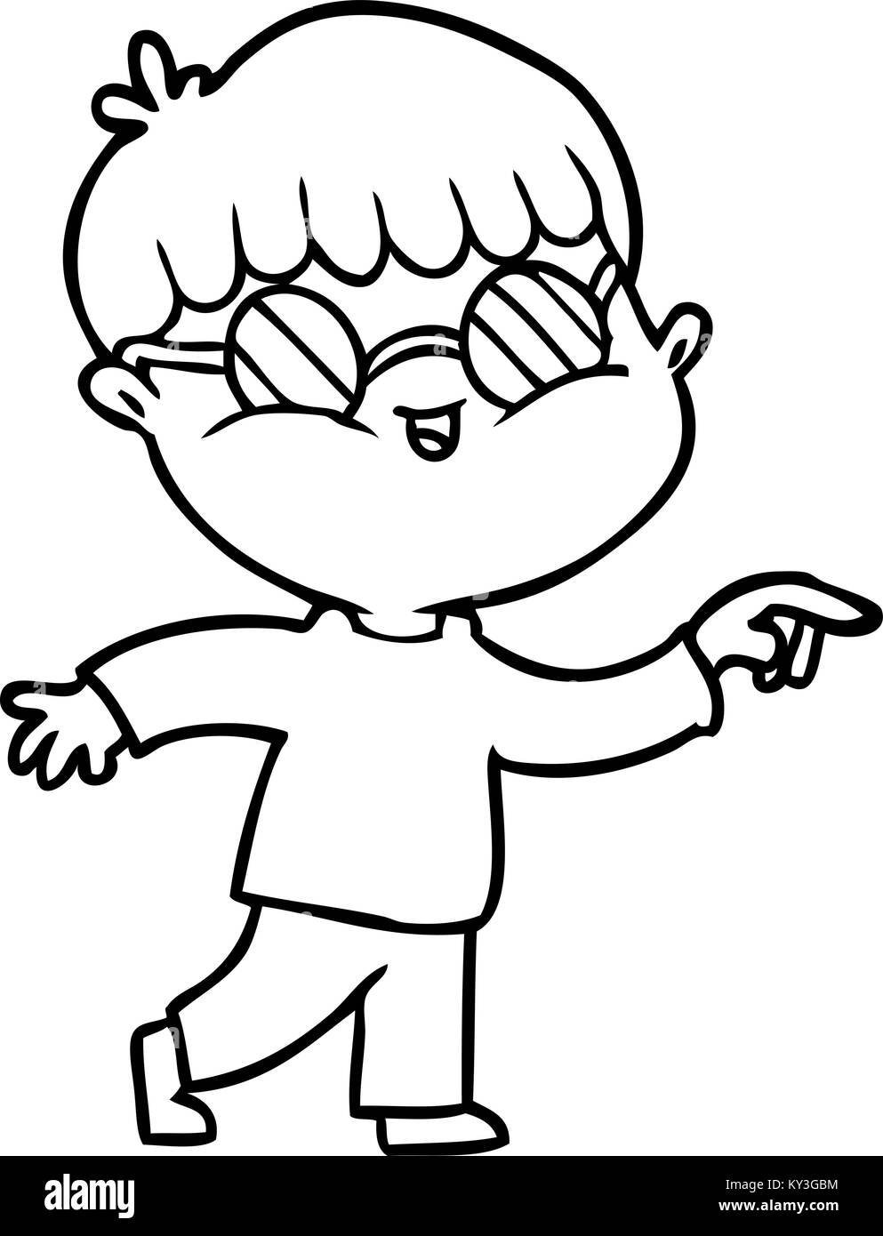 cartoon boy wearing spectacles Stock Vector Image & Art - Alamy