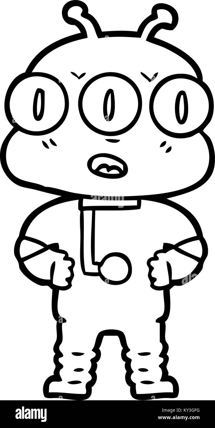 cartoon three eyed alien Stock Vector Image & Art - Alamy