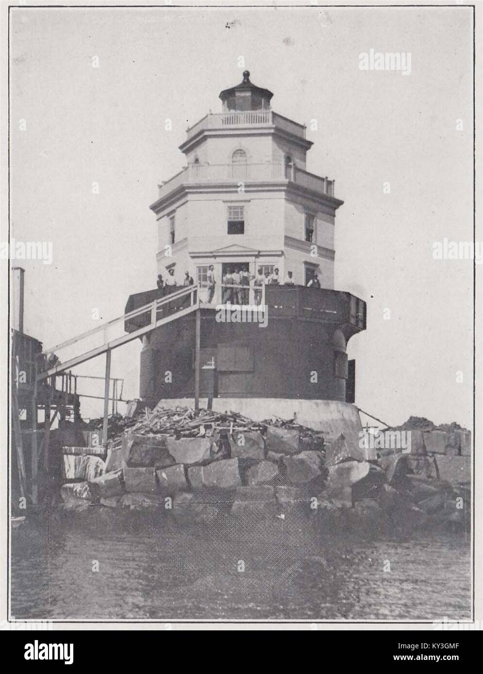 Light House, National Harbor of Refuge Stock Photo - Alamy