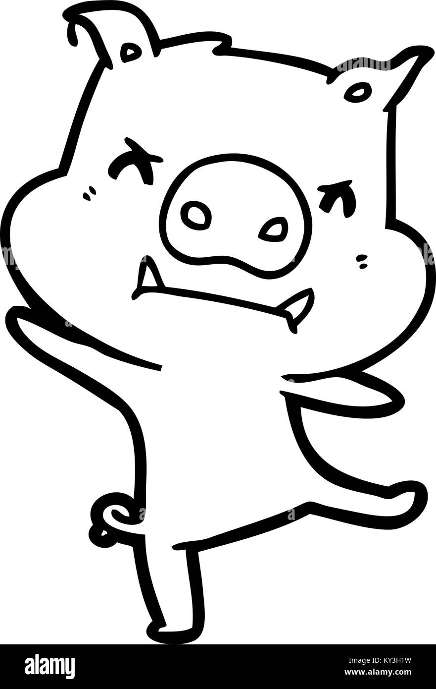 angry cartoon pig Stock Vector Image & Art - Alamy