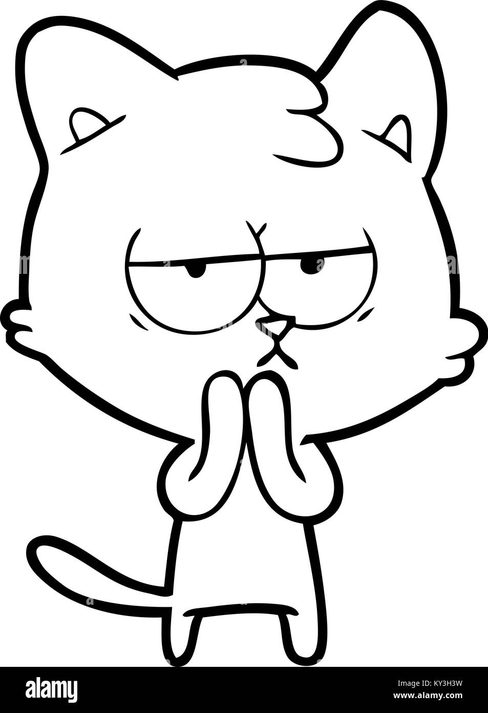 bored cartoon cat Stock Vector Image & Art - Alamy