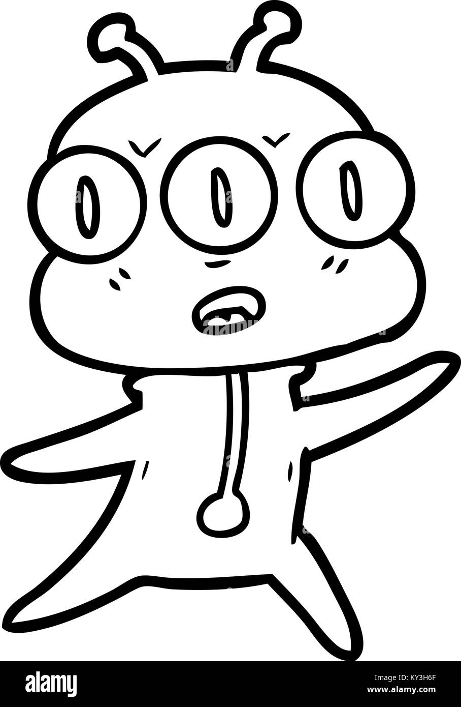 cartoon three eyed alien Stock Vector Image & Art - Alamy