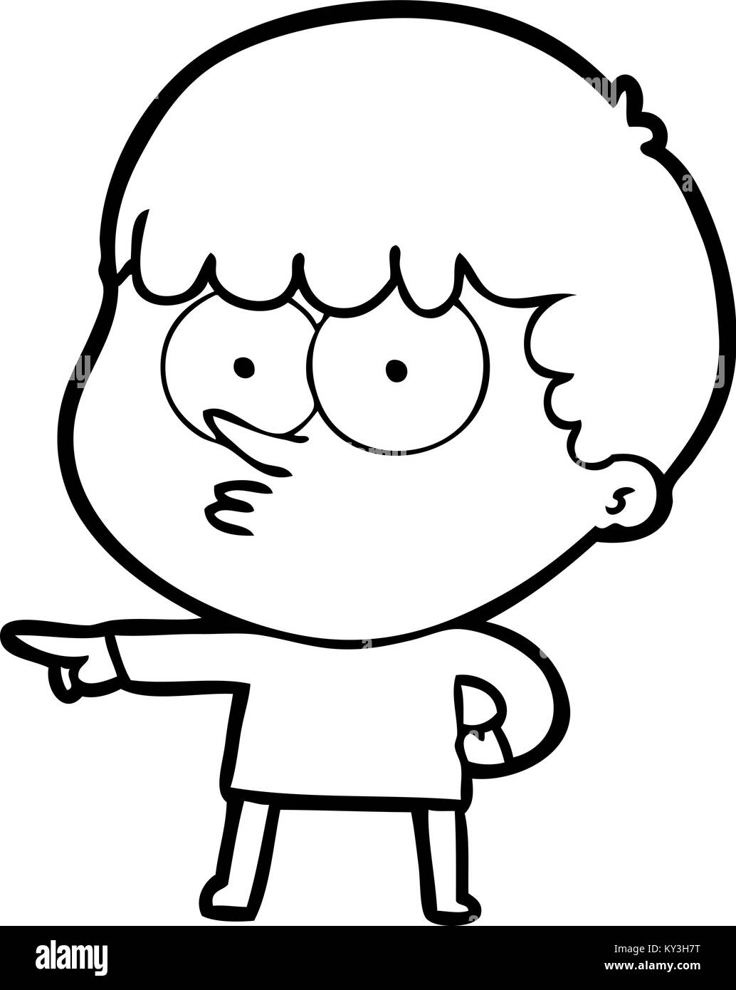 Cartoon pointing boy Black and White Stock Photos & Images - Alamy
