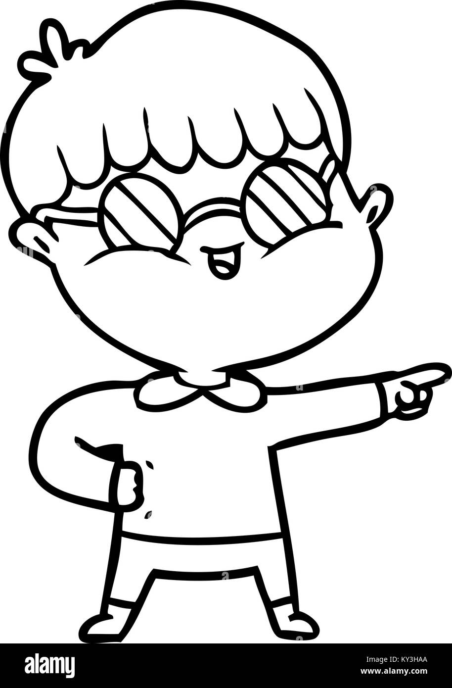 cartoon boy wearing spectacles Stock Vector Image & Art - Alamy