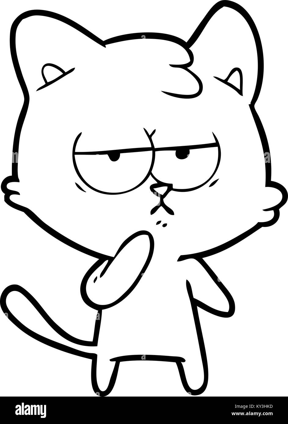 bored cartoon cat Stock Vector Image & Art - Alamy