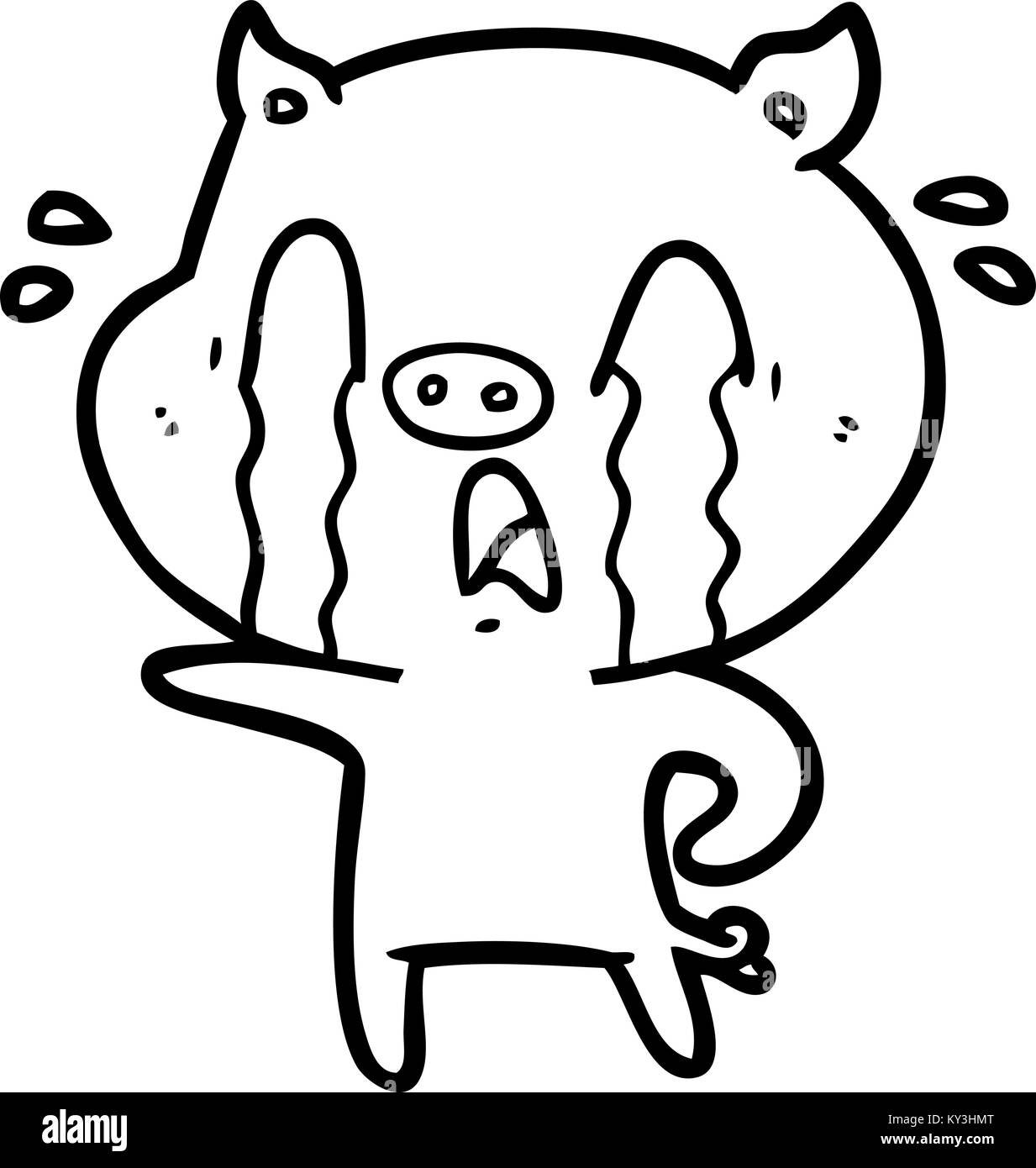 crying pig cartoon Stock Vector Image & Art - Alamy
