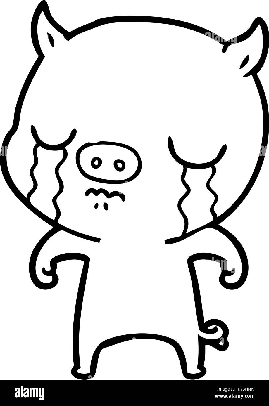 cartoon pig crying Stock Vector Image & Art - Alamy