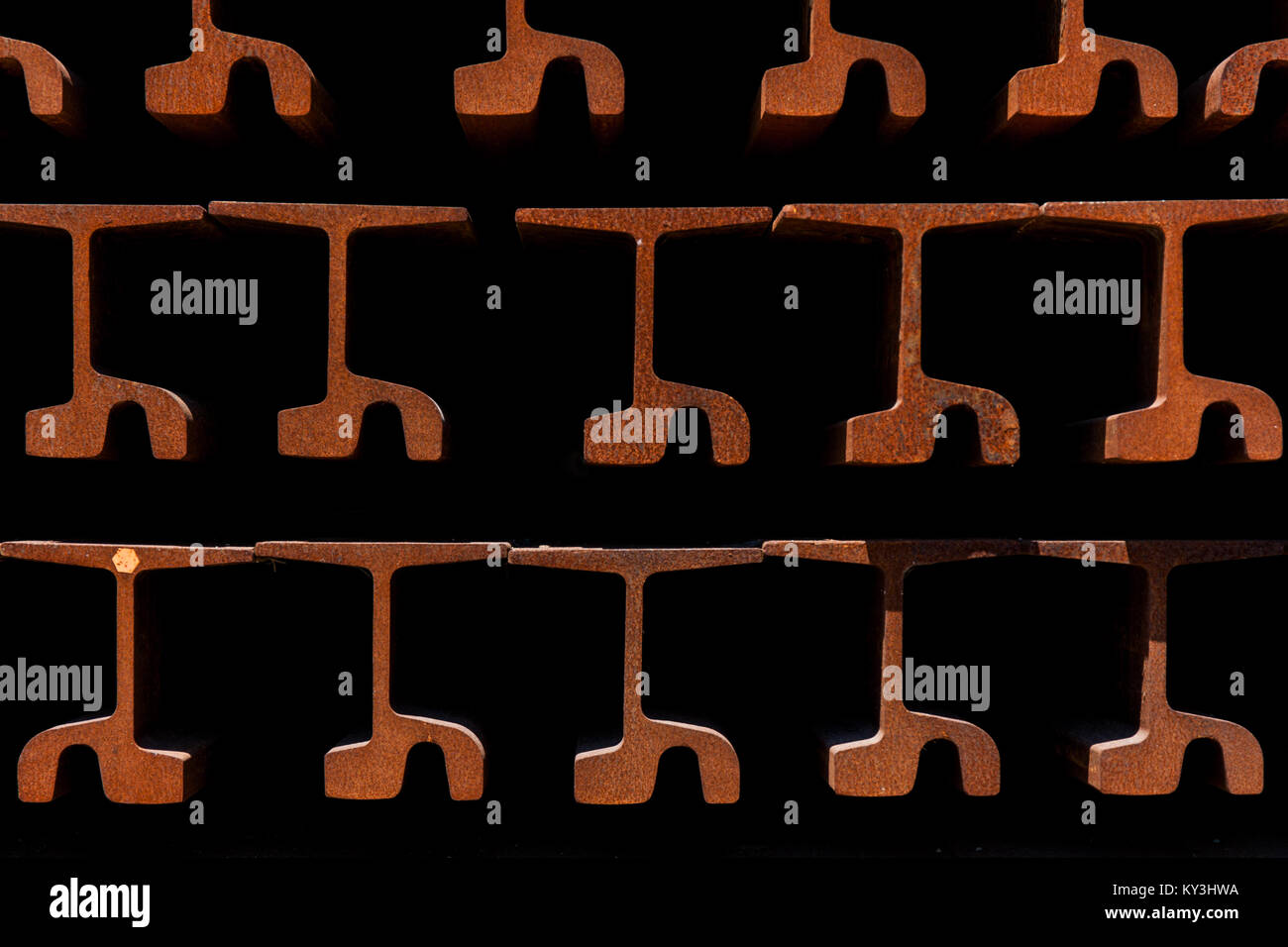 Pile of rusty train tracks Stock Photo - Alamy