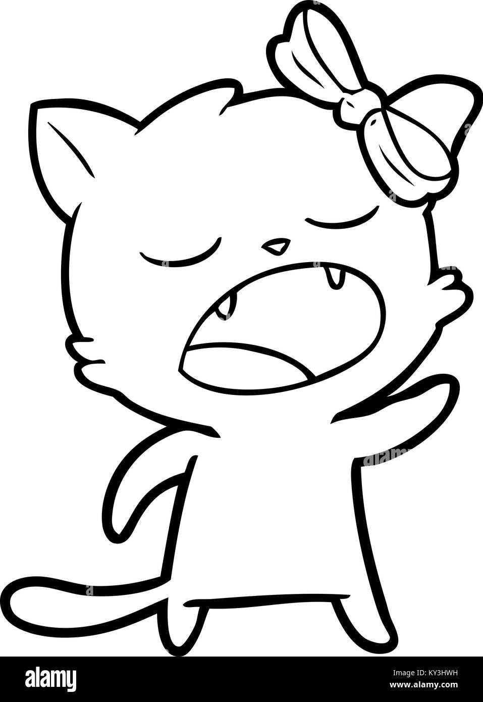 cartoon cat meowing Stock Vector Image & Art - Alamy